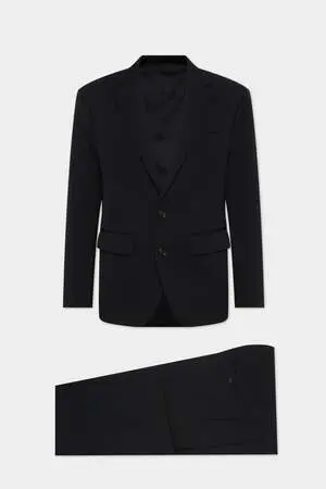 Dsquared2 Wool Twill Suit With Baggy Trousers - Black