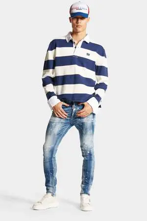 Dsquared2 Medium Wash Skinny Jeans With Distressed Details