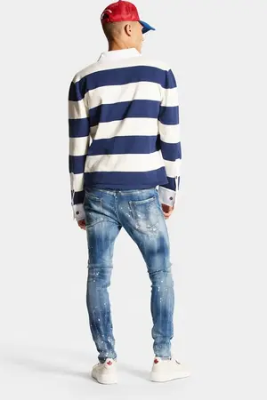 Dsquared2 Medium Wash Skinny Jeans With Distressed Details