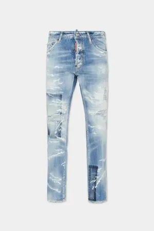Dsquared2 Light Wash Ripped Cool Guy Jeans - Blue