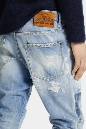 Dsquared2 Light Wash Ripped Cool Guy Jeans - Blue