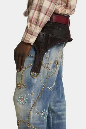 Dsquared2 Medium Wash Embellished Jeans