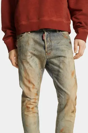 Dsquared2 Light Wash Straight Leg Jeans - Blue
