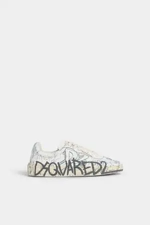 Dsquared2 Dsquared2 Calf Leather Graffiti Low Top Sneakers Fantasy