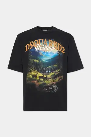 Dsquared2 Canadian Adventures" Cotton Jersey T-shirt - Black
