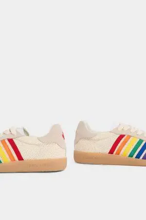 Dsquared2 Suede And Mesh Rainbow Stripe Sneakers - White