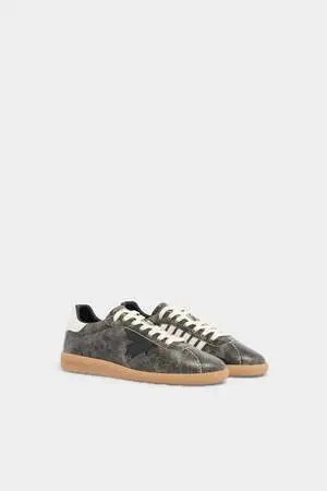 Dsquared2 Cracked Leather Low Top Sneakers
