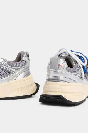 Dsquared2 Sprinter Sneakers With Metallic Leather - Silver