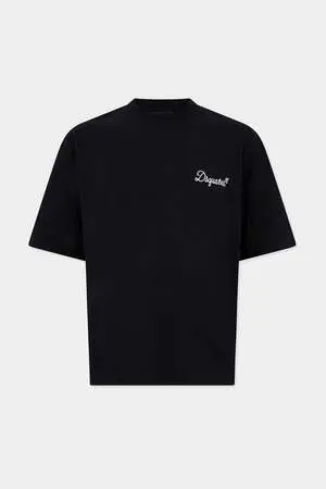 Dsquared2 Signature Loose Fit T-shirt With Embroidered Logo - Black