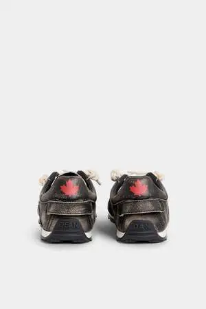 Dsquared2 Distressed Leather Lace-up Sneakers - Black