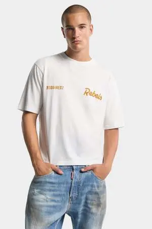 Dsquared2 Rebels" Logo Cotton T-shirt - White