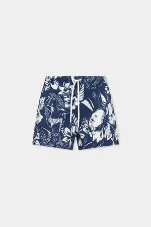 Dsquared2 Dancing Flowers Midi Swim Boxer - Fantasy