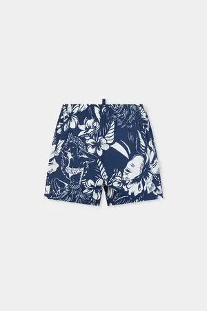 Dsquared2 Dancing Flowers Midi Swim Boxer - Fantasy