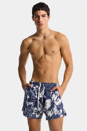 Dsquared2 Dancing Flowers Midi Swim Boxer - Fantasy