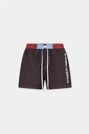 Dsquared2 Midi Swim Boxer Shorts With Logo - Black