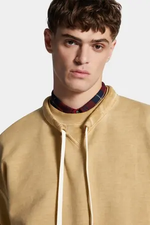 Dsquared2 Relaxed Fit Drawstring Crewneck With Logo Detail