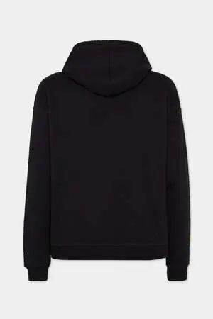 Dsquared2 Relax Fit Sponge Patch Hoodie - Black