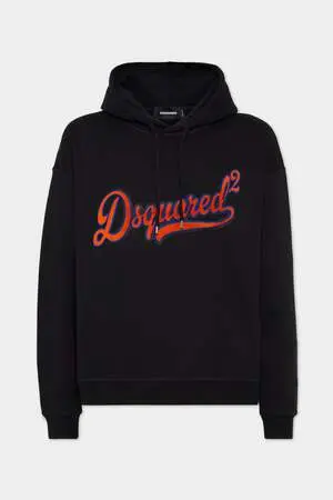 Dsquared2 Relaxed Fit Hoodie With Sponge Patch - Black