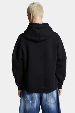 Dsquared2 Relaxed Fit Hoodie With Sponge Patch - Black