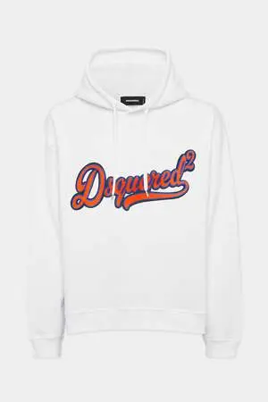 Dsquared2 Relaxed Fit Hoodie With Sponge Patch - White