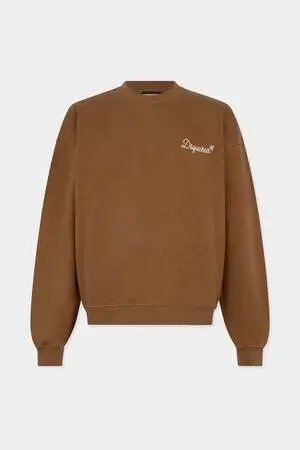 Dsquared2 Crewneck Sweatshirt With Logo Detail - Brown
