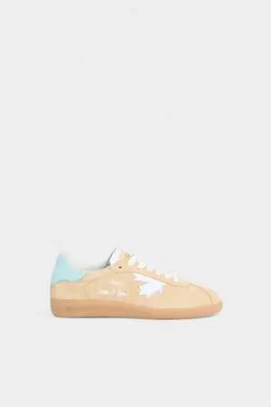 Dsquared2 Suede Sneakers With Maple Leaf Motif - Sand