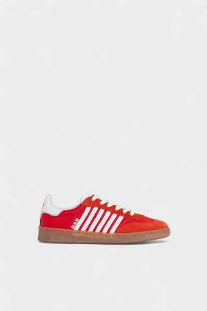 Dsquared2 Boxer Suede And Leather Low-top Sneakers - Red
