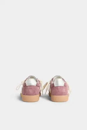 Dsquared2 Suede Low-top Sneakers With Metal Logo - Pink