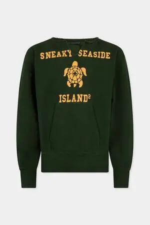 Dsquared2 Vintage Dyed Long & Lean Fit Crewneck Sweatshirt - Green
