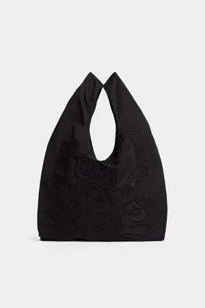 Dsquared2 X Magliano Collaboration Hobo Bag With Appliqué Details - Black