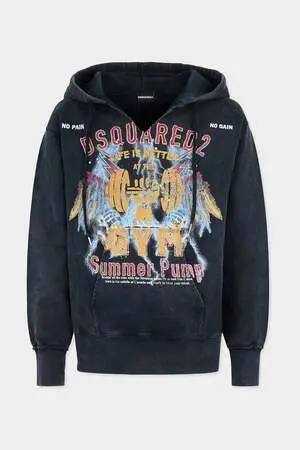 Dsquared2 Rock Wash Long & Lean Fit Hoodie - Grey
