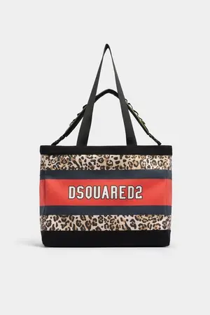 Dsquared2 Tote Bag With Leopard Print And Logo Detail - Fantasy