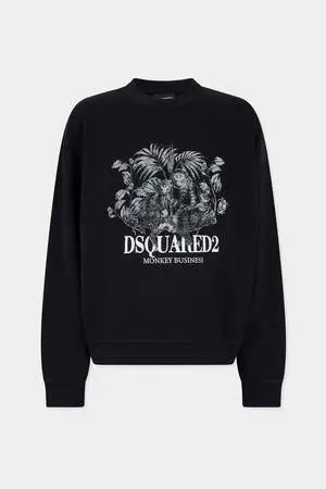 Dsquared2 Monkey Business Relaxed Fit Crewneck Sweatshirt