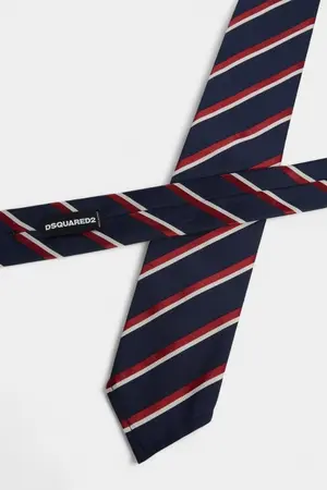 Dsquared2 Striped Silk Tie - White