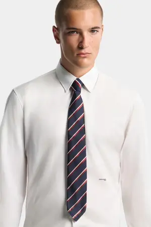 Dsquared2 Striped Silk Tie - White