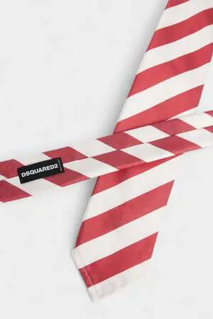 Dsquared2 Striped Silk Tie - White
