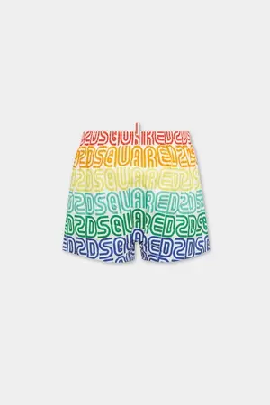 Dsquared2 Allover Logo Midi Swim Shorts