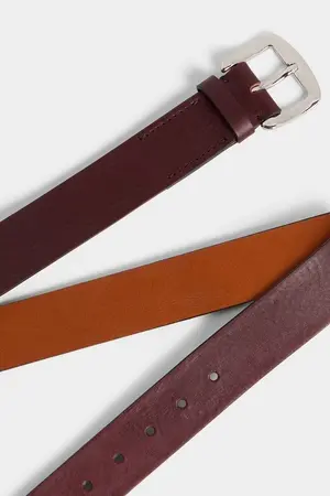 Dsquared2 Leather Belt With Squared Buckle