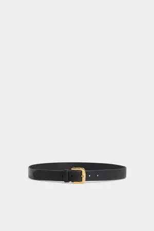 Dsquared2 Leather Belt With Vintage Effect Buckle - Black