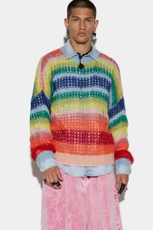 Dsquared2 Multicolor Striped Knit Sweater