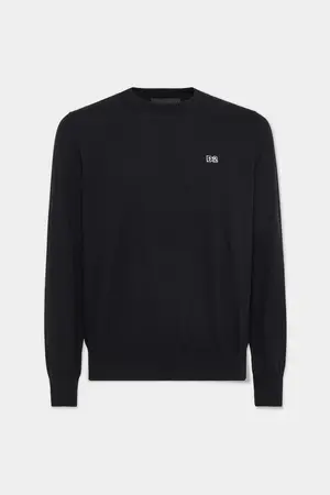 Dsquared2 Crewneck Pullover With Logo Patch - Black