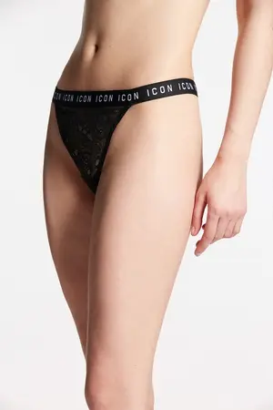 Dsquared2 Icon Lace Thong - Black