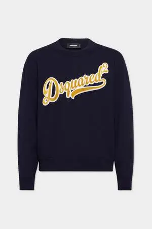 Dsquared2 Knit Sweater With Appliqued Logo - Blue