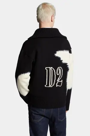 Dsquared2 Fake Stitch Zipped Cardigan - Black