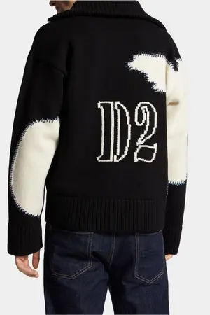 Dsquared2 Fake Stitch Zipped Cardigan - Black