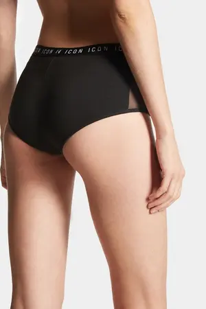 Dsquared2 Icon Culotte In Stretch Cotton Blend With Printed Logo