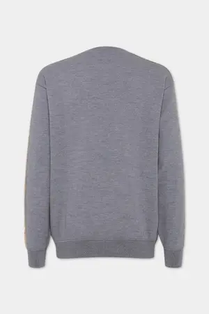 Dsquared2 Crewneck Sweater With Maple Leaf Taping