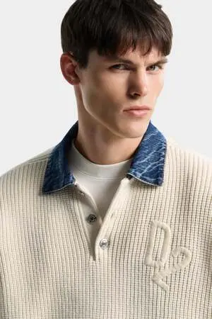 Dsquared2 Denim Collar Knit Pullover