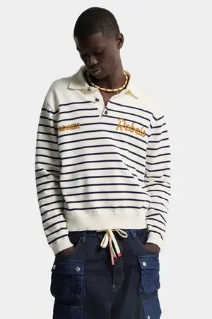 Dsquared2 Striped Long Sleeves Polo