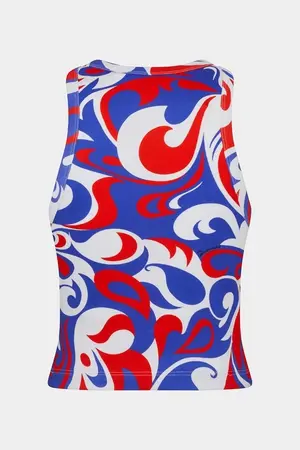 Dsquared2 All-over Print Stretch Cotton Tank Top - Fantasy